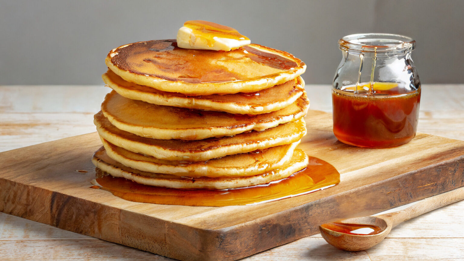 Amerikanske pandekager - Små luftige pandekager med sirup